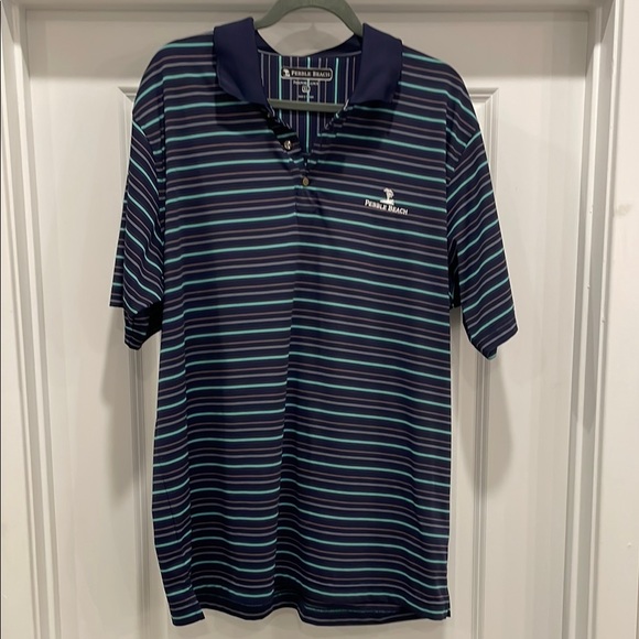 Pebble Beach | Shirts | Pebble Beach Mens Navy Striped Shirt | Poshmark